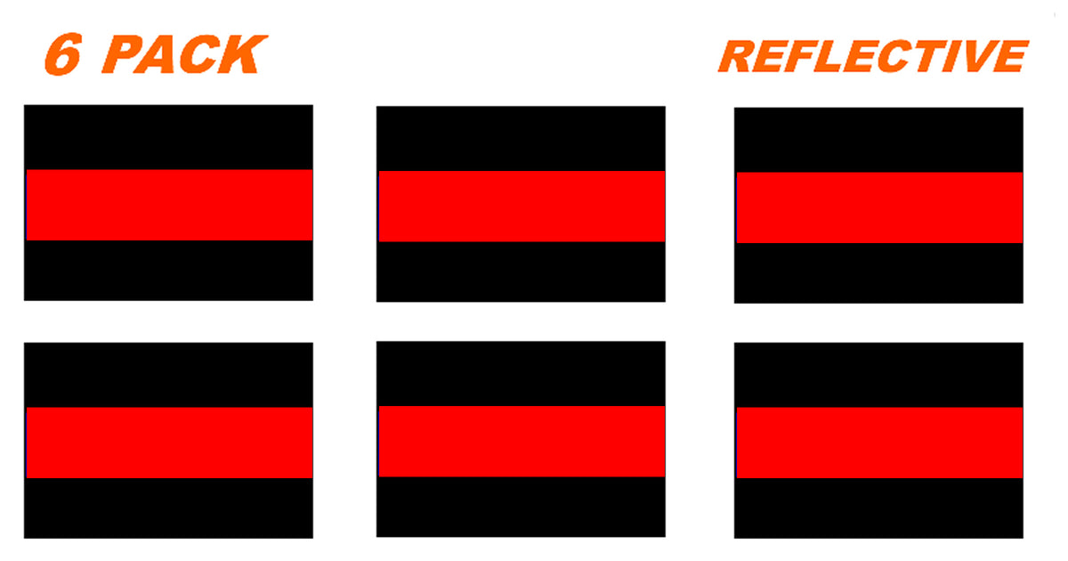Reflective Fire Fighter Thin Red Line License Plate Stickers Decals 1.