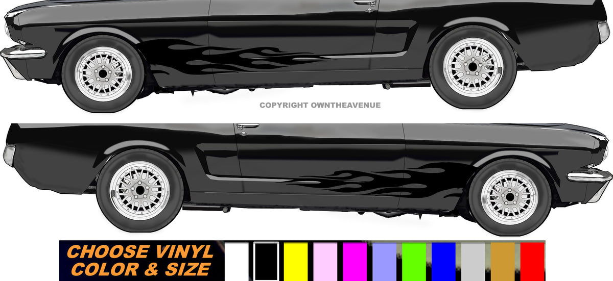 x2 Hot Rod Flames Fire Bopper Chopper V04 Car Truck Auto Vinyl Decal ...