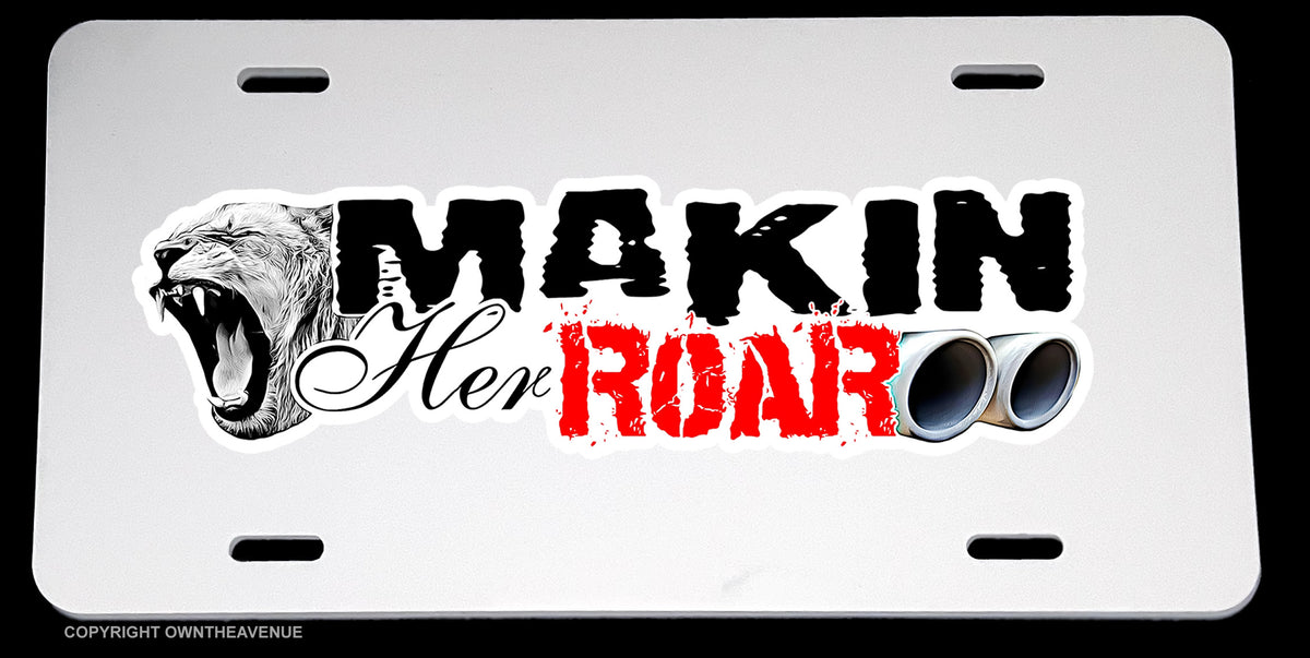 Hear Me Roar! JDM Drifting Hot Rod Muscle Car License Plate Cover ...