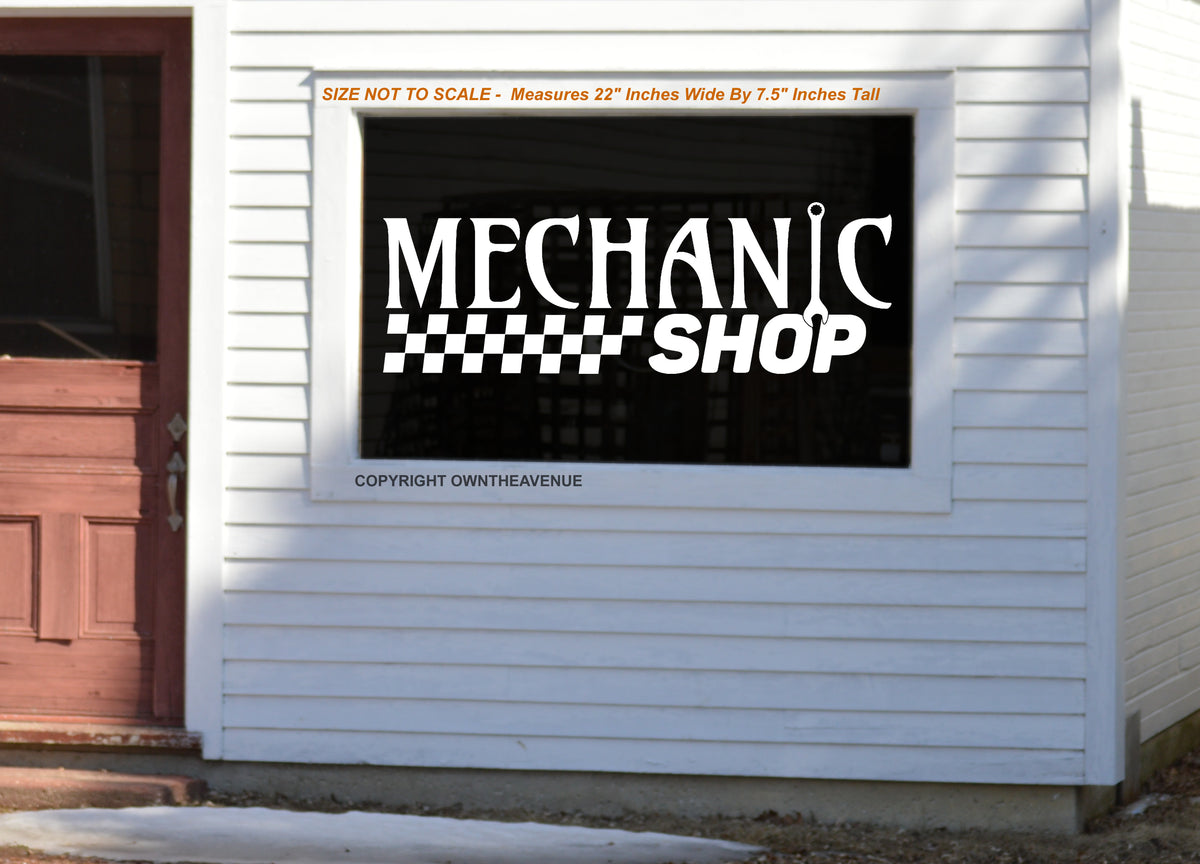 Mechanic Shop Outdoor Wall Decor Decal Business Sign Garage - 22" x 7.5 ...