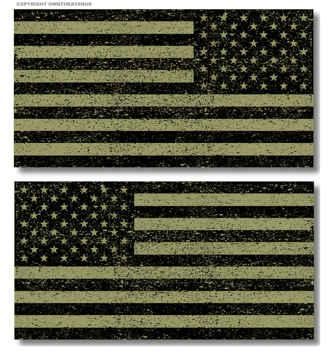Tattered Distressed OD Green Grunge American Flag America USA Sticker ...
