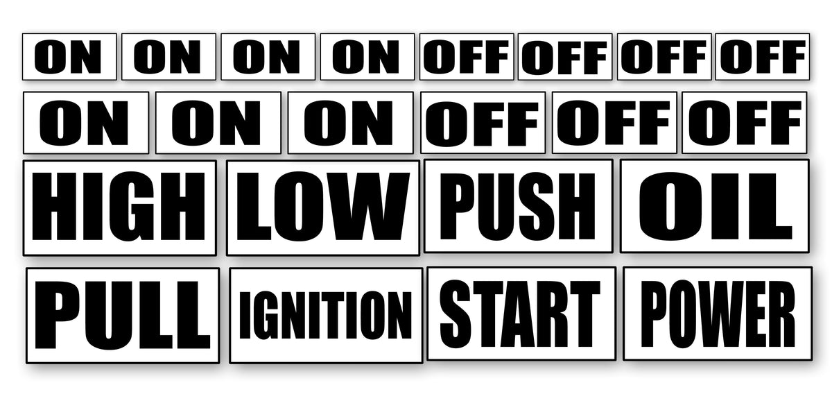 On Off Switch Button Kit Vinyl Stickers | OwnTheAvenue