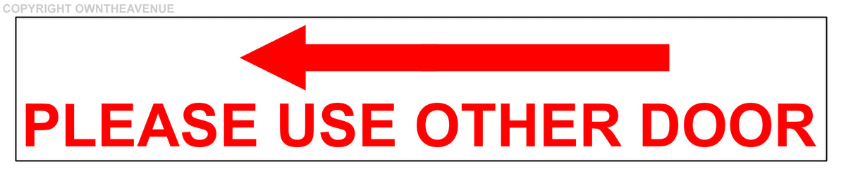 Please Use Other Door Left Arrow Store Business Entrance Exit Sticker ...