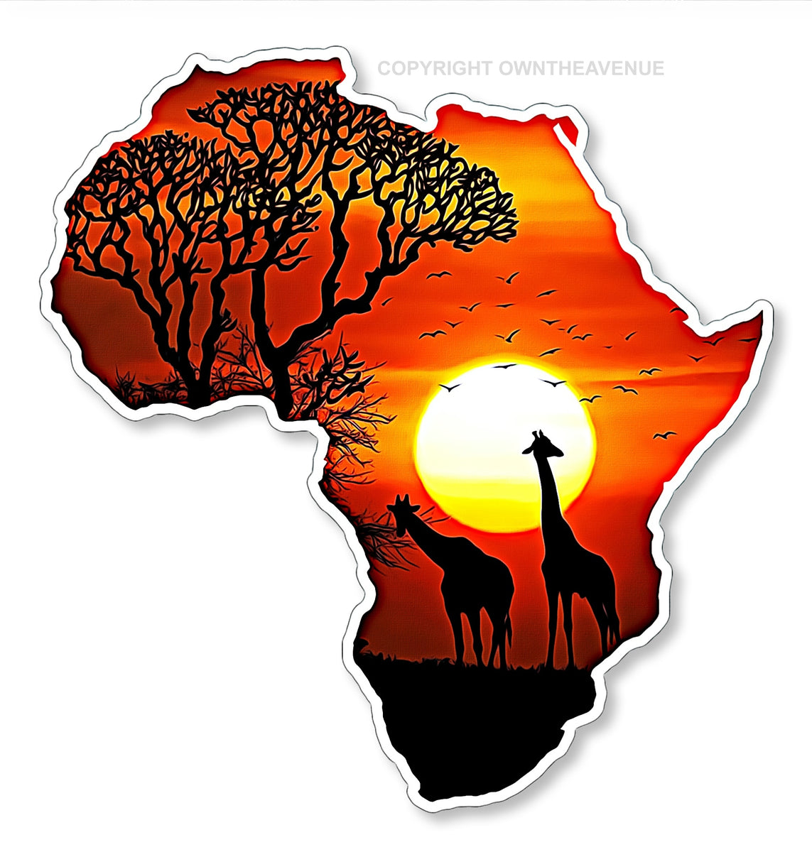Safari Africa African Map Nature Car Truck Window Bumper Laptop Vinyl ...