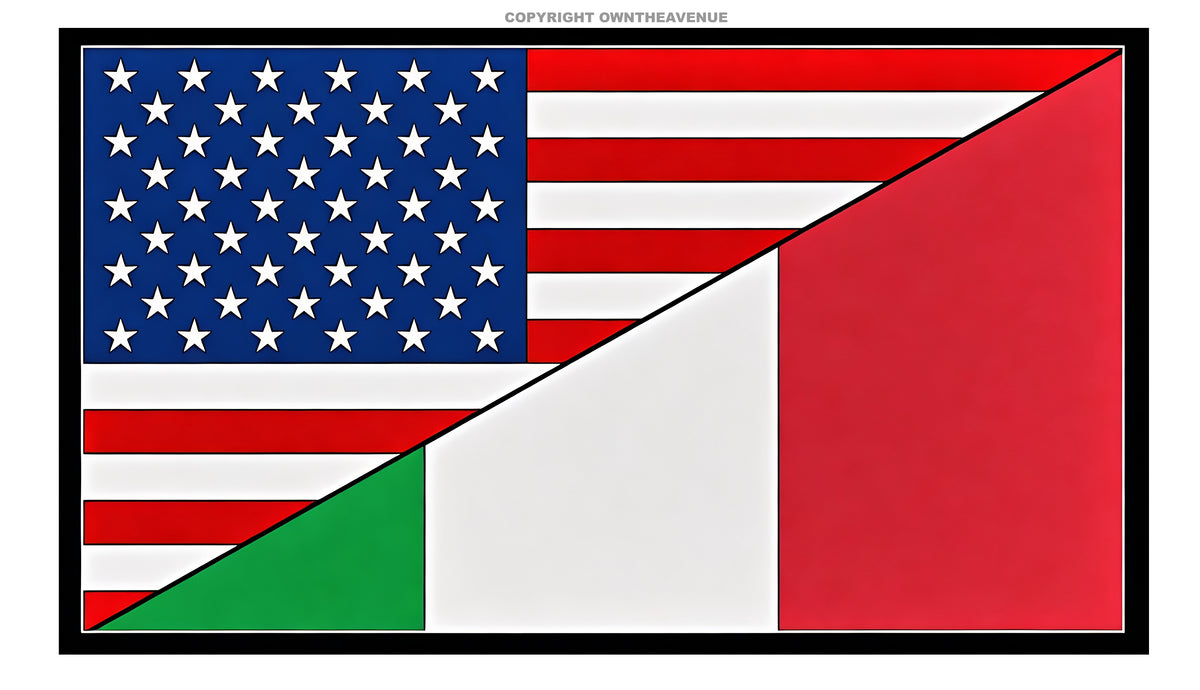 USA American Italy Italian World Flag Country Vinyl Sticker Decal 3.5 ...