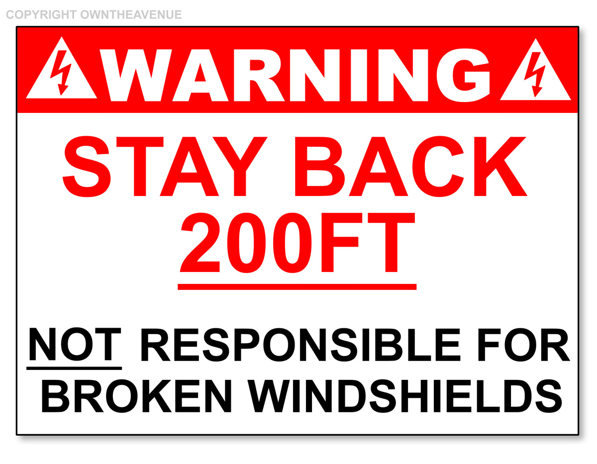 Warning Stay Back 200ft Truck Safety 18 Wheeler Vinyl Sticker Decal 10 ...