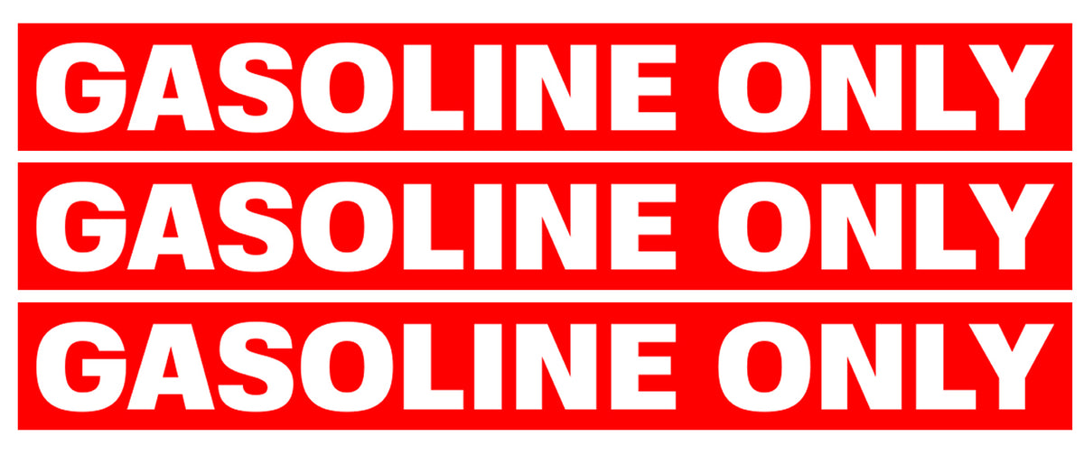 x3 Gasoline Only Fuel Labels Vinyl Sticker Decal - 3" Inches Long Each ...