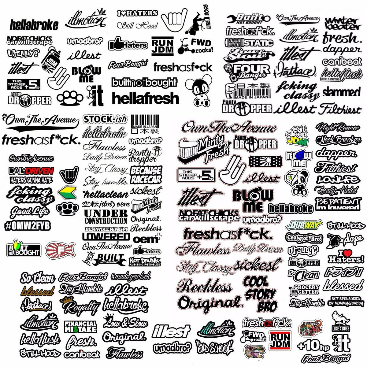 JDM 30 Random Car Stickers Decals Bulk Wholesale Pack Lot Tuner Race ...