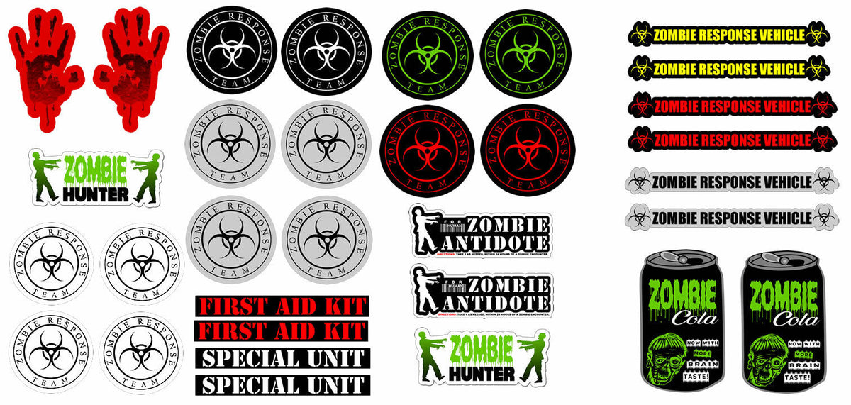 5 Random Zombie Response Team Zombies Apocalypse Vinyl Sticker Decals ...