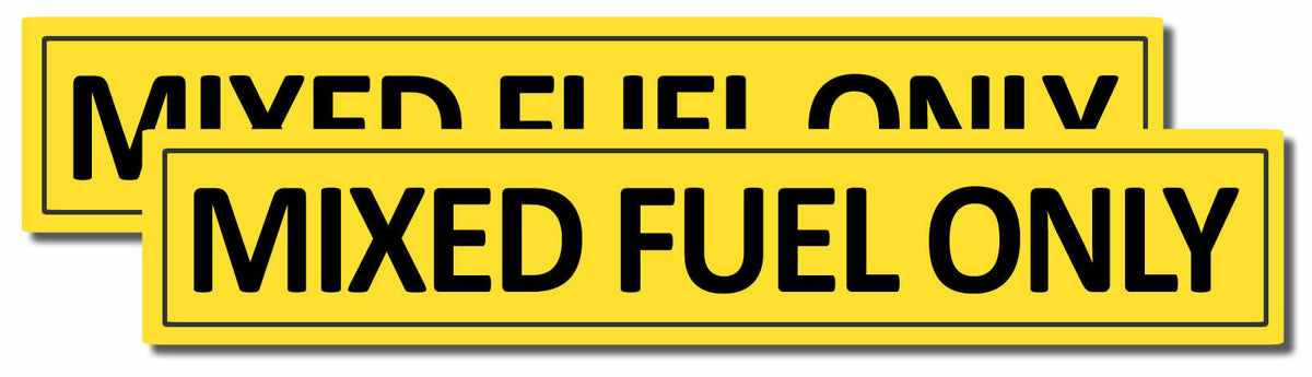 x2 Mixed Fuel Only Vinyl Decal Sticker Label Oil Gas Door Garage Gas ...