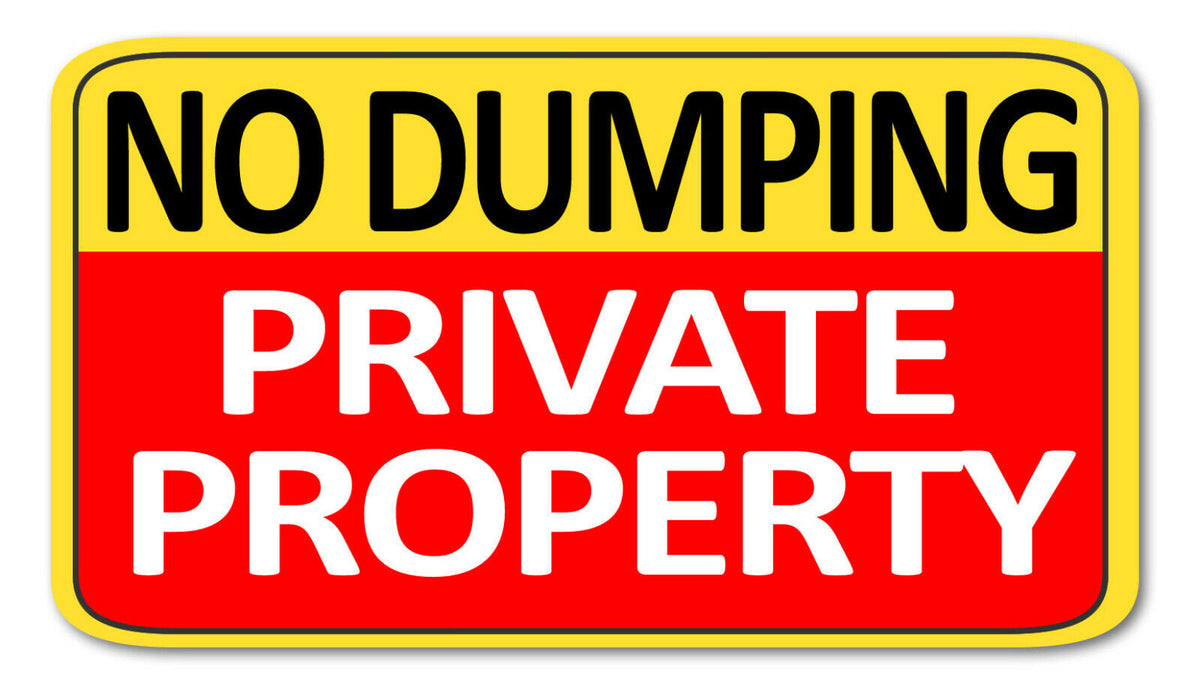 No Dumping Private Property Littering Restriction Notice Vinyl Decal ...