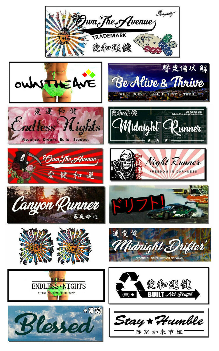 5 Random JDM Box Slap Japanese Kanji Racing Drifting Vinyl Decal ...