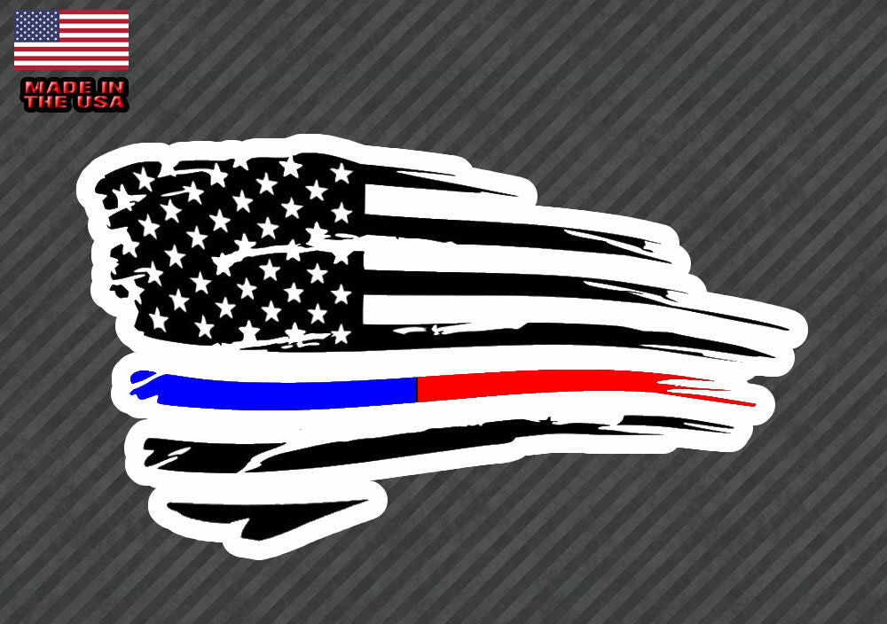 Distressed Blue Red Colors American Flag Sticker Decal Subdued CHOOSE ...