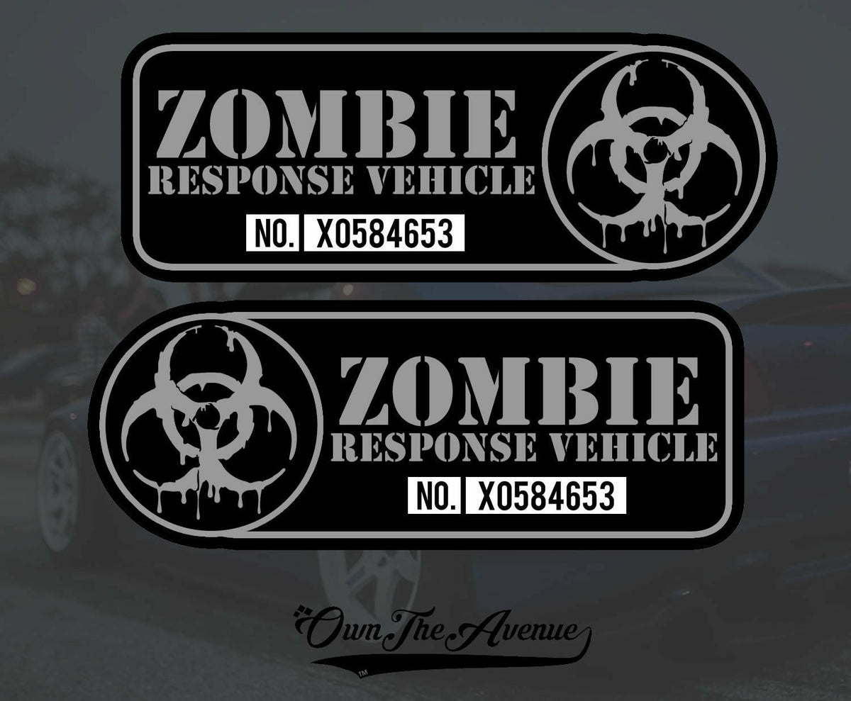Zombie Response Vehicle Sticker Decal - 4" Left + Right Facing ...