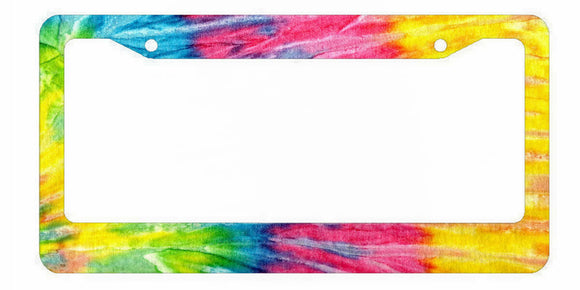 Tie Dye Pattern JDM Racing Drifting Groovy Hippie License Plate Frame DIY OwnTheAvenue