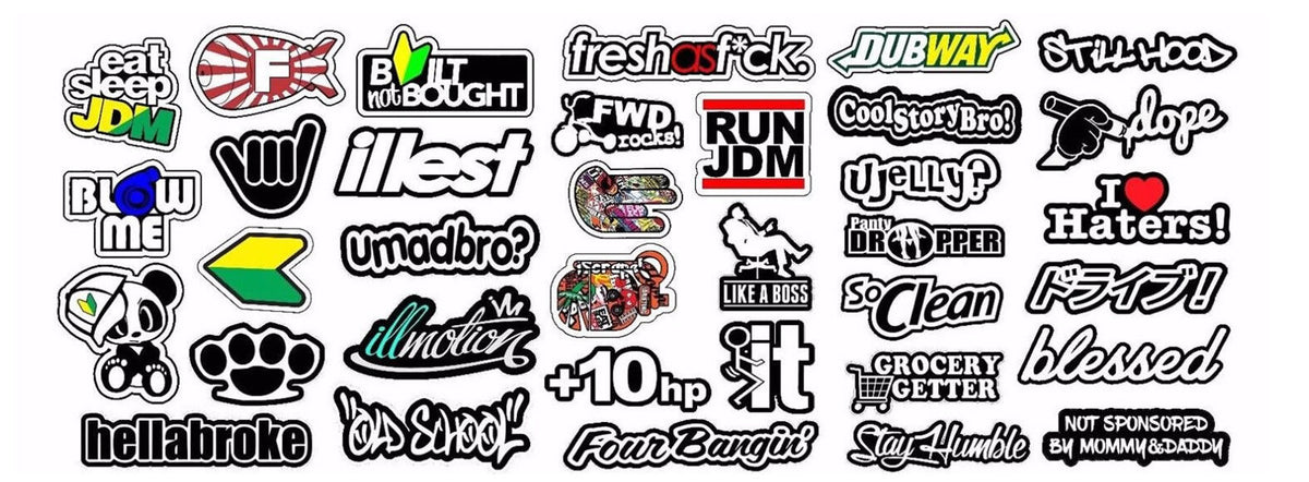120+ JDM Drifting Racing Funny Wholesale Pack Lot of Vinyl Sticker ...