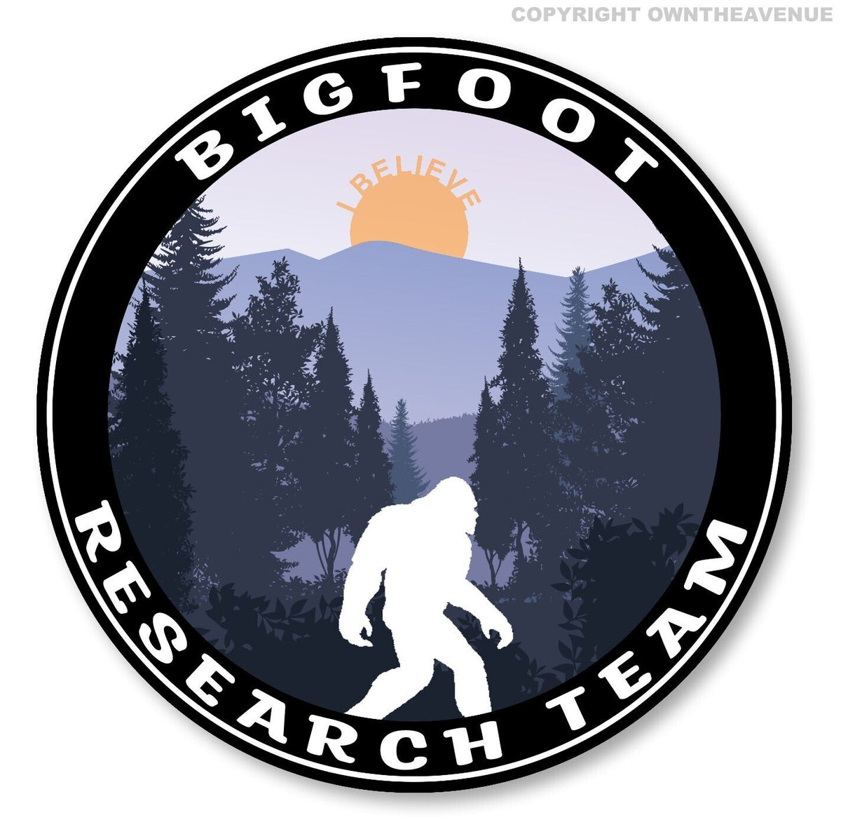 Bigfoot Research Team Sasquatch Forest Sun Rise Sticker Decal 3.75 ...