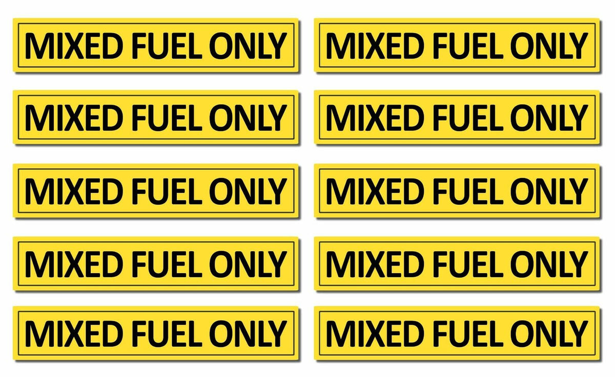x10 Mixed Fuel Only Vinyl Decal Sticker Label Oil Gas Door Garage Gas ...