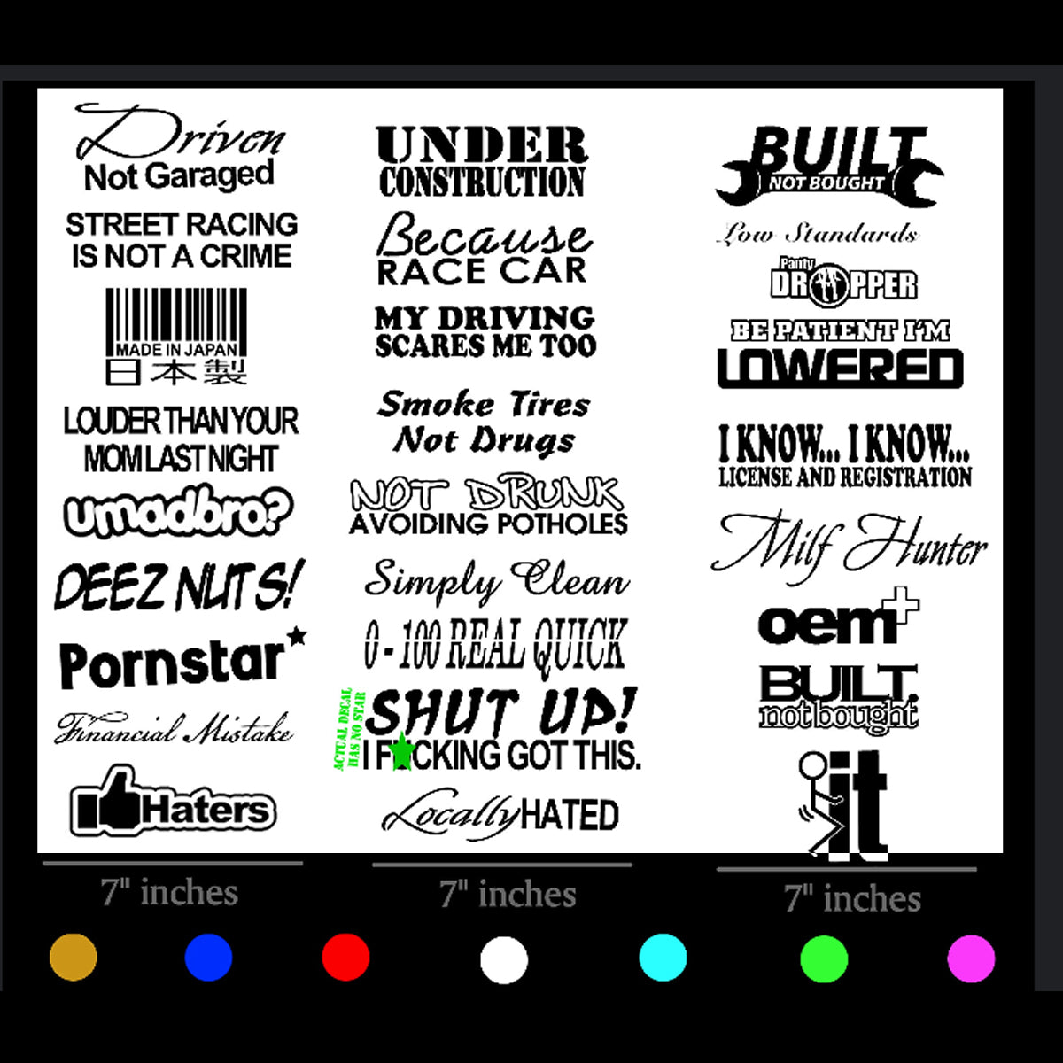 JDM 10 Random Car Sticker Decal Pack Lot Tuner Low Funny Euro JDM Boost ...