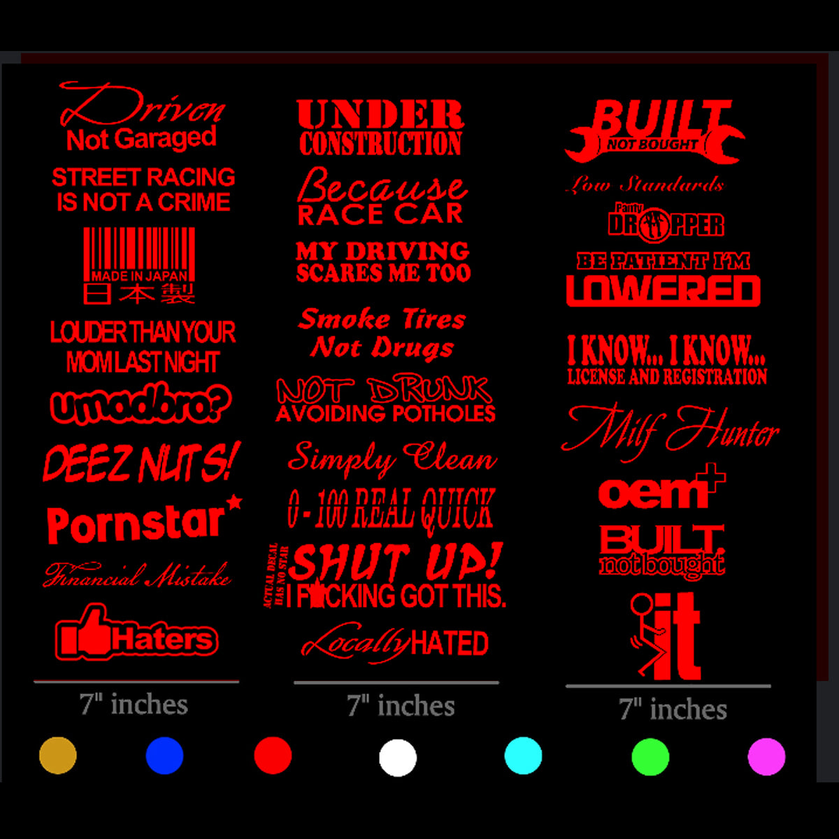 Street Racing Stickers For Cars